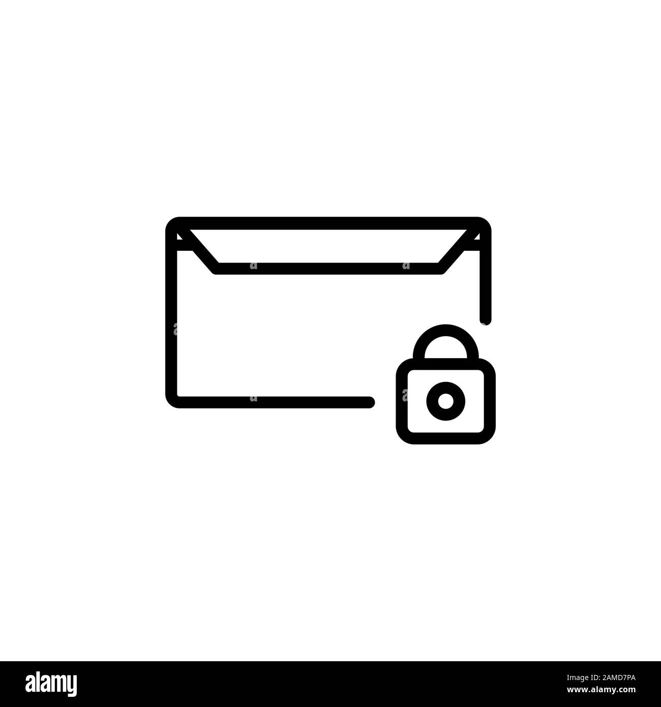 message icon design line style, lock icon, logo and presentation ...