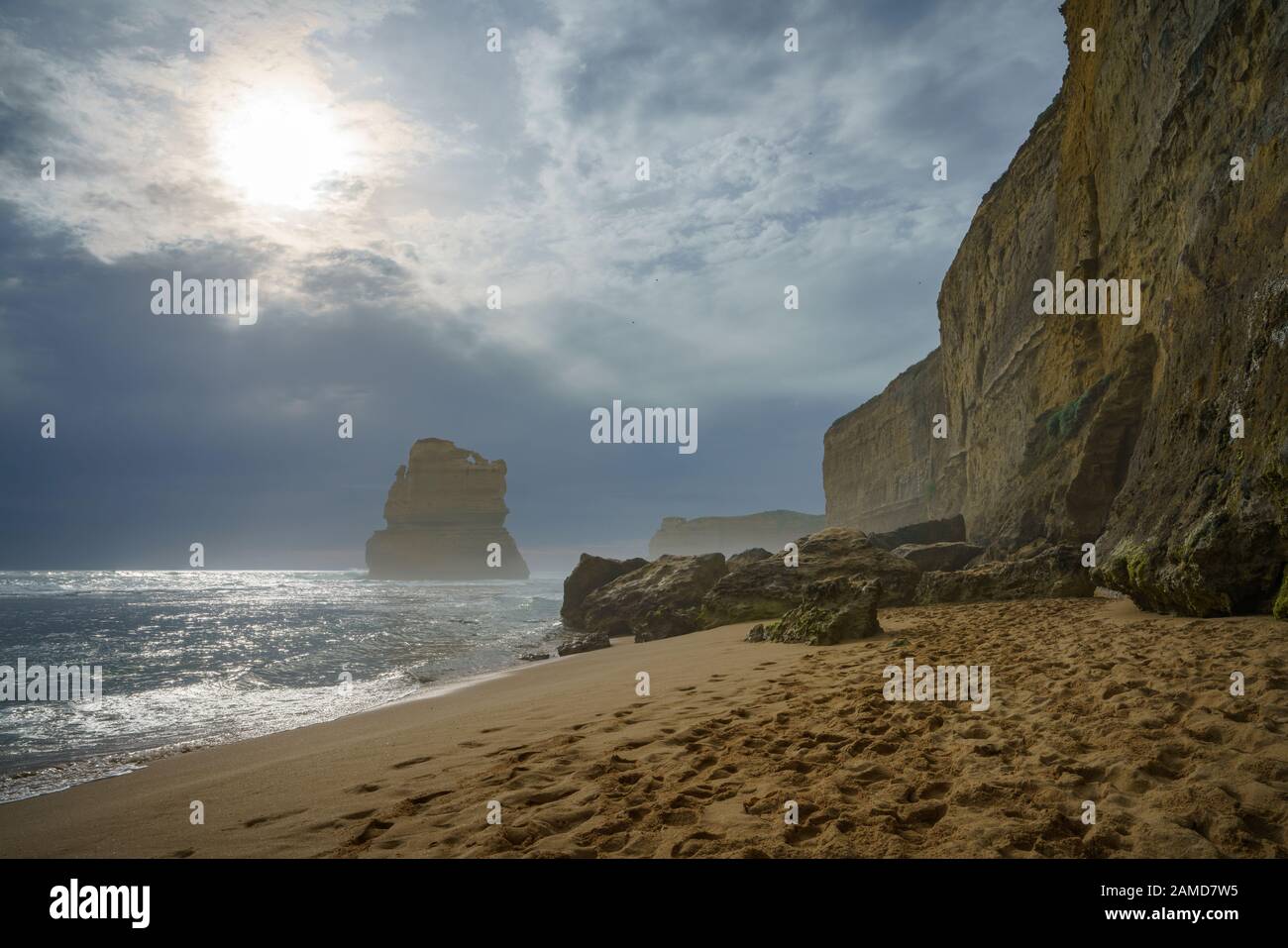 famous gibson steps at sunset, twelve apostles, great ocean road in ...