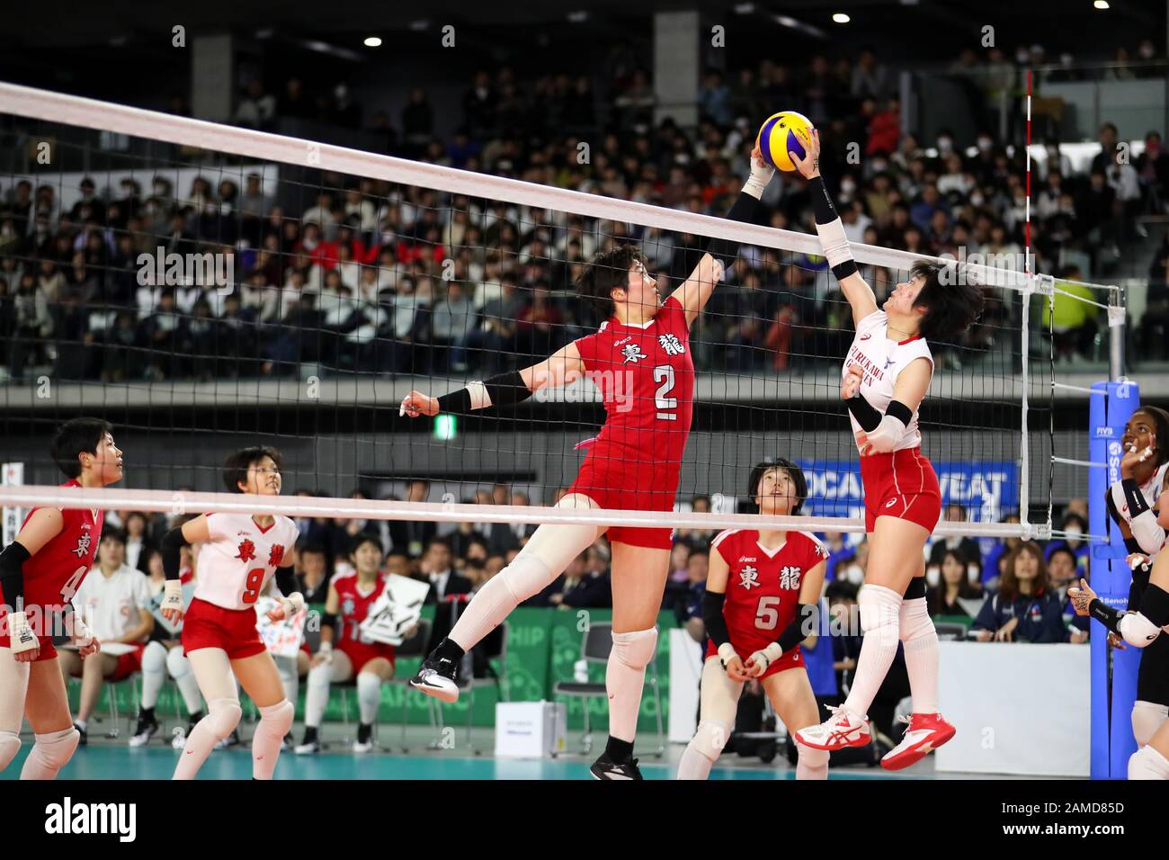 Musashino Forest Sport Plaza, Tokyo, Japan. 12th Jan, 2020. (L-R) Ayaka ...