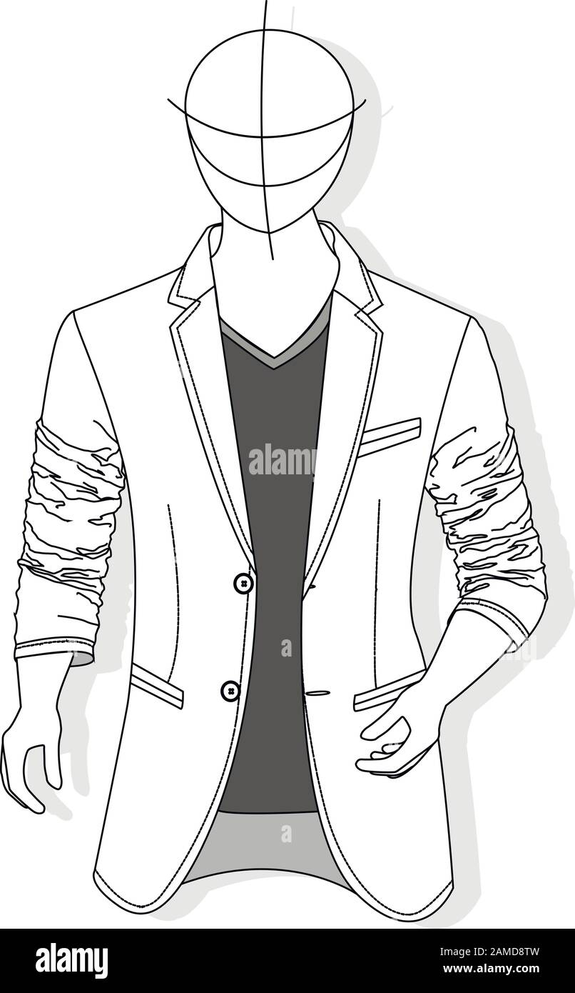 Vector man jacket illustration set. Fashion clothes collection Stock ...