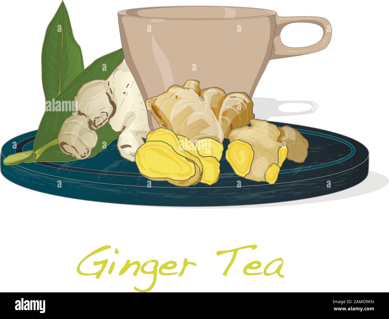 Ginger tea vector illustration isolated set white background Stock ...