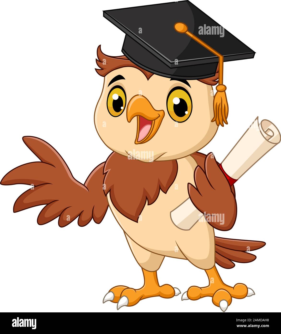 Owl cartoon graduation cap diploma hi-res stock photography and images ...