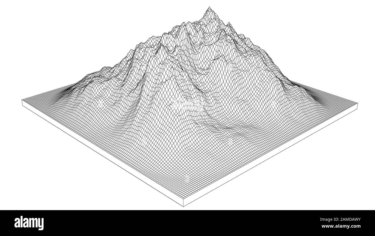 Curve lines in the shape of a part of a mountain range. Vector ...