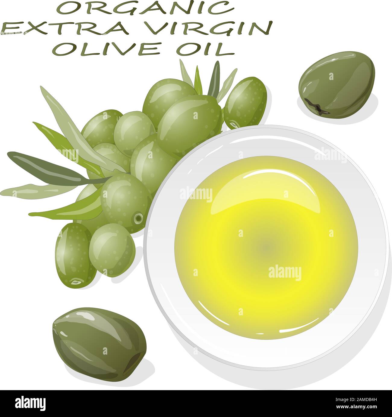 Premium virgin olive oil and some olives isolated on a white background ...