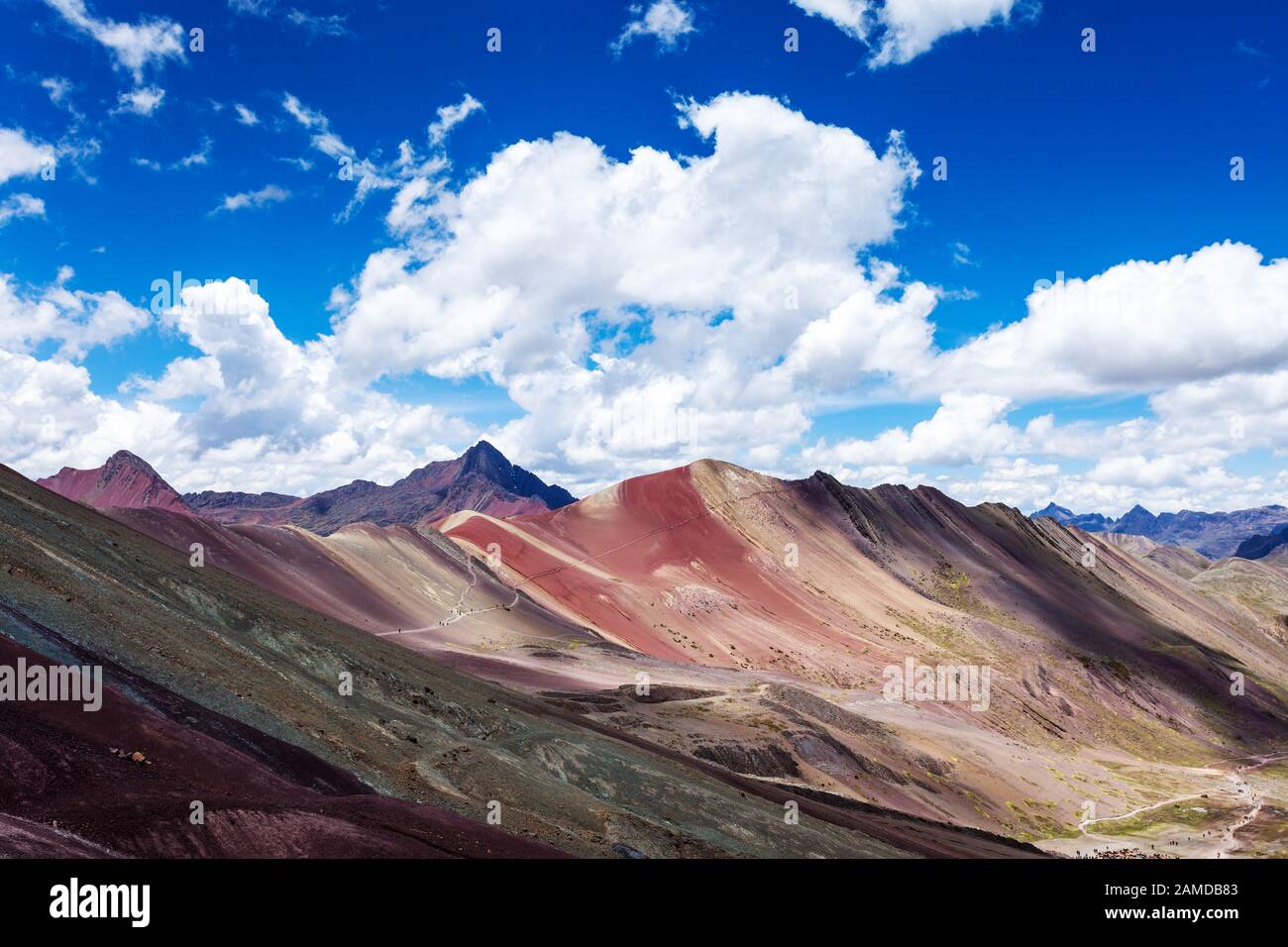 Rainbow mountains of Peru. Near the city of Cuzco. Peruvian Andes ...