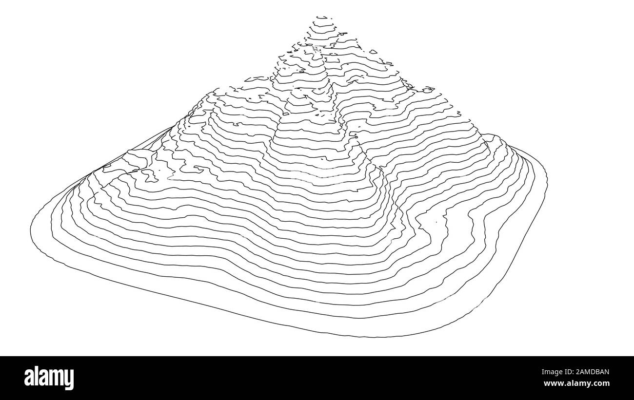 Curve lines in the shape of a part of a mountain range. Vector ...