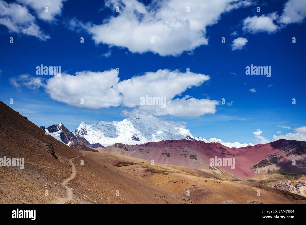 Rainbow Mountains Of Peru. Peruvian Andes. Ausangate mountain Stock ...