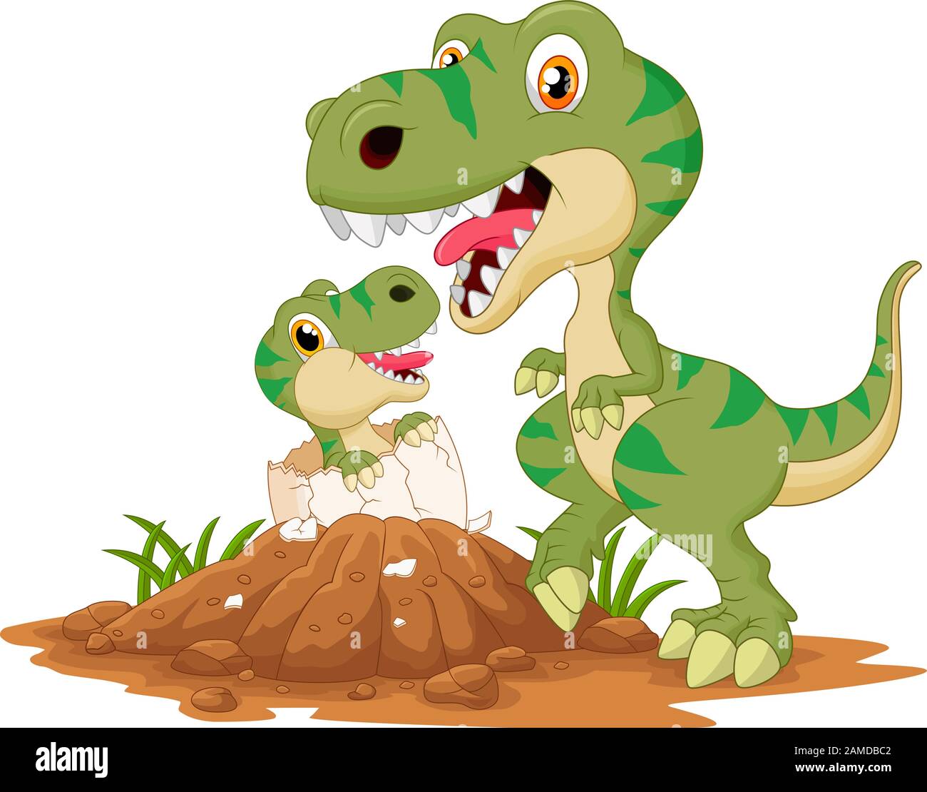 Mother tyrannosaurus with baby hatching Stock Vector Image & Art - Alamy