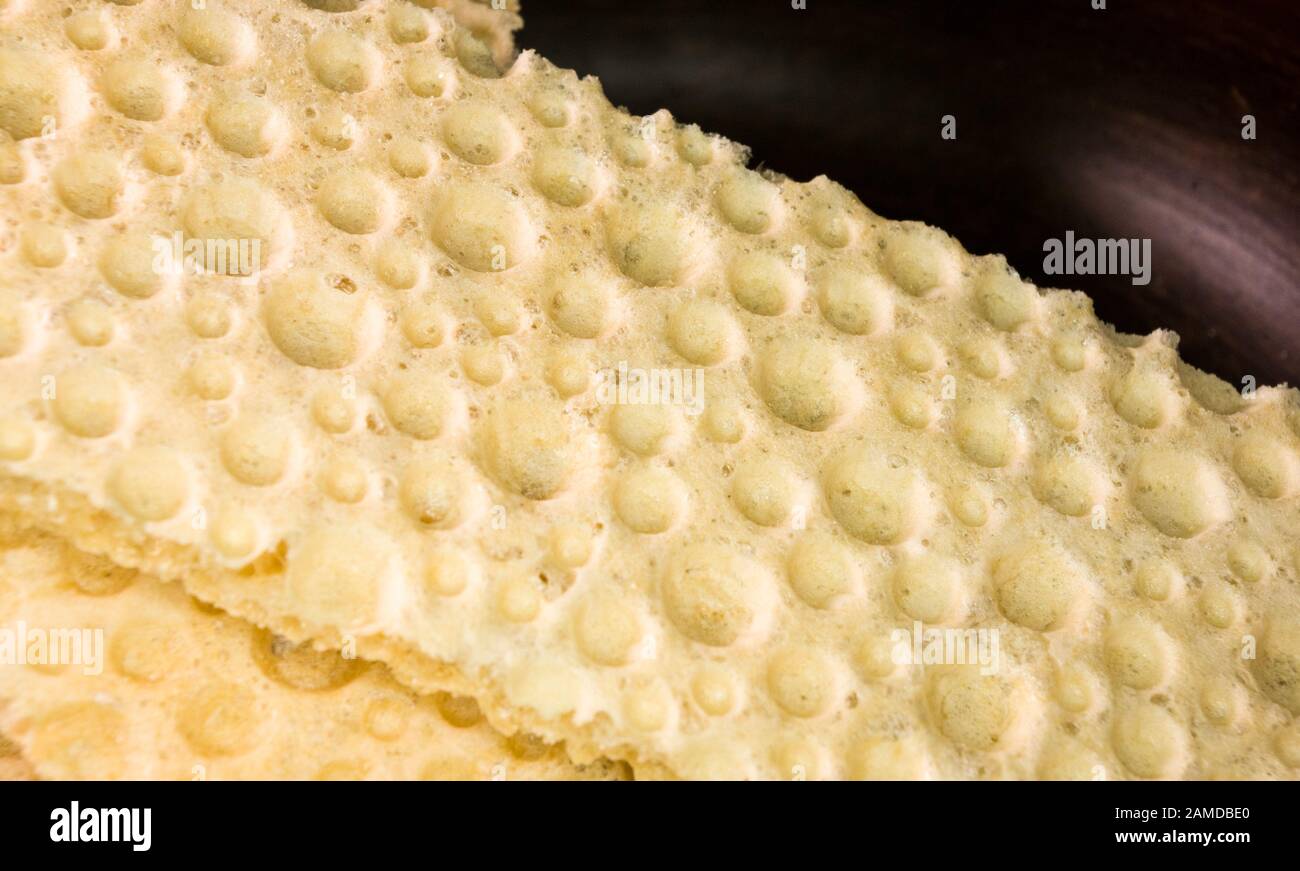 diabetic diet crunches - crispy waffle bread from wheat, texture close ...