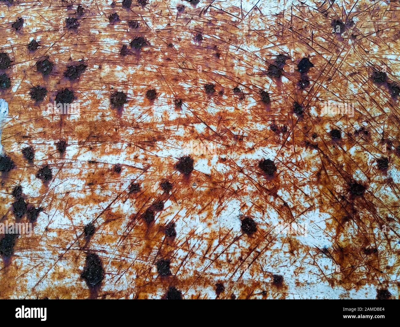 Texture of old shabby rusty metal surface. Cracks, scrapes and of ...