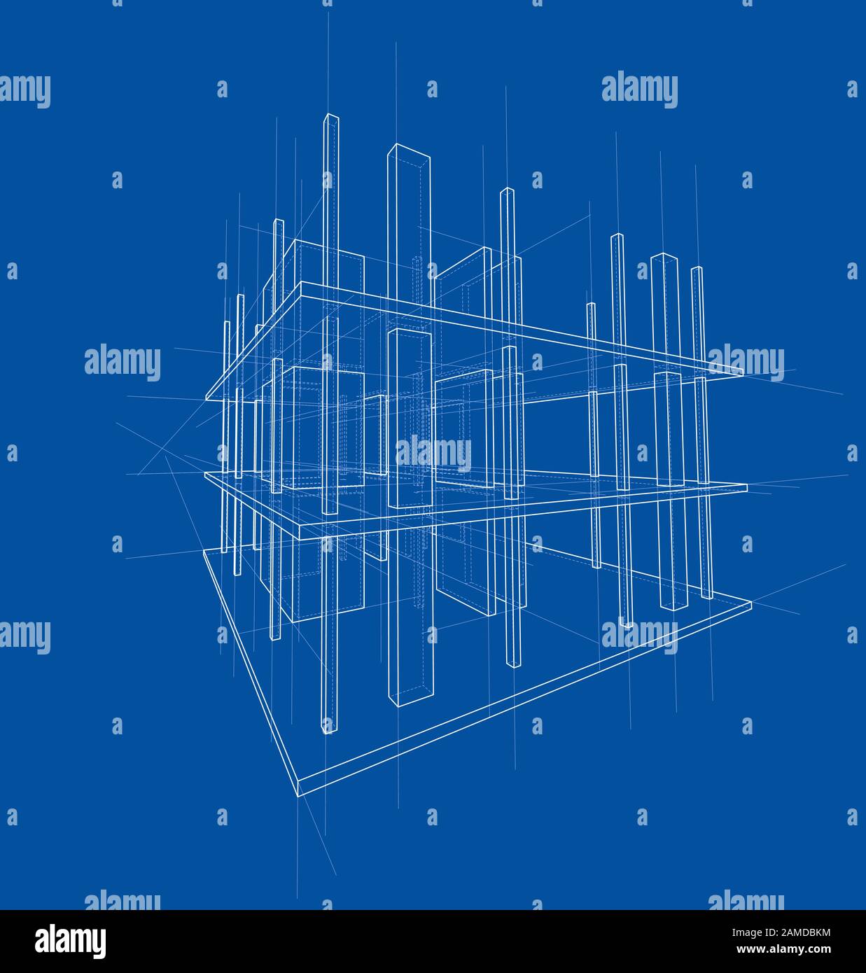 Drawing or sketch of a house under construction. Construction site ...