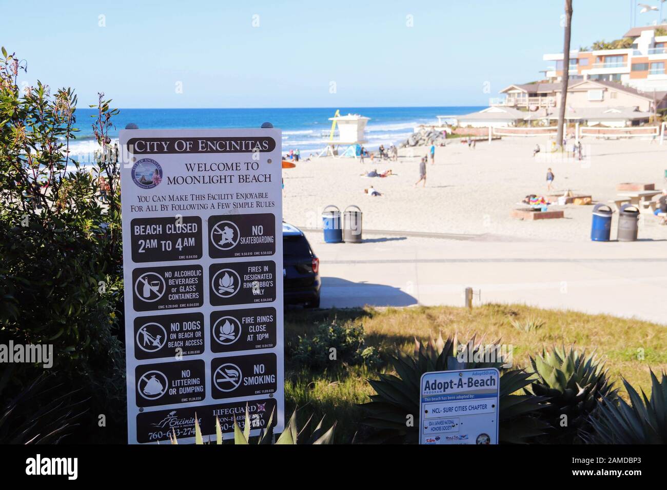 Moonlight State Beach Encinitas Stock Photo - Alamy
