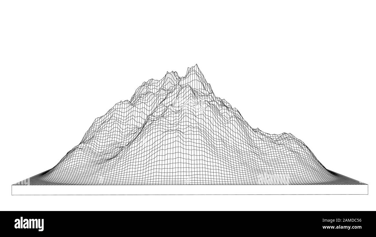 Curve lines in the shape of a part of a mountain range. Vector ...