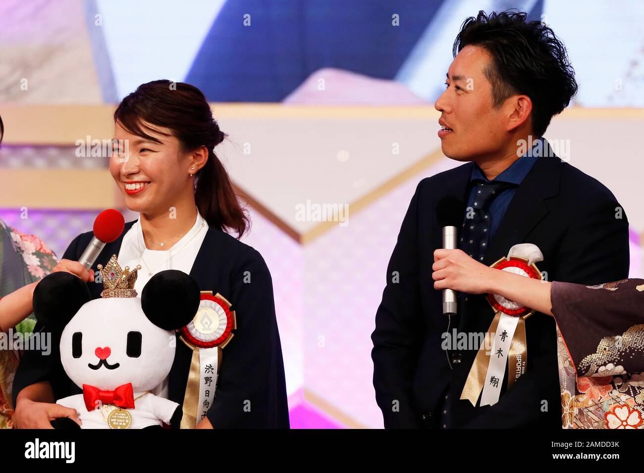 (L-R) Hinako Shibuno, Sho Aoki, JANUARY 10, 2020 : The 54th TV Asahi ...