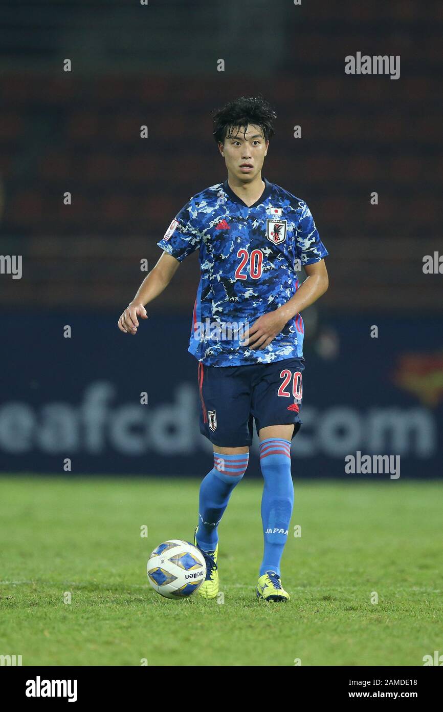 Rangsit, Thailand. 9th Jan, 2020. Japan's Taiyo Koga during the AFC U ...