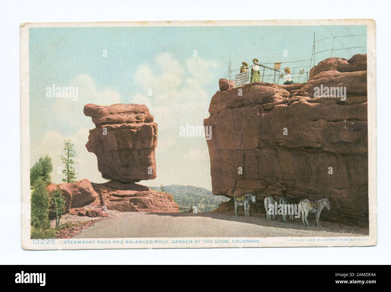 Steamboat Rock and Balanced Rock, Garden of the Gods, Colorado Postcard ...