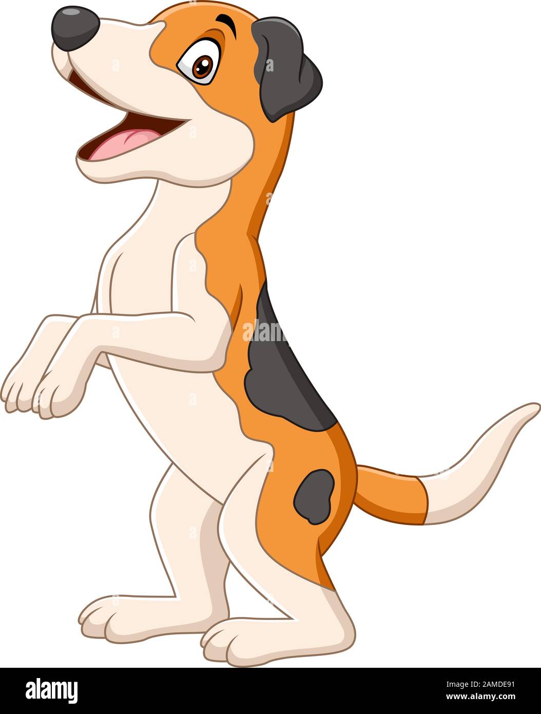 Cartoon funny dog standing on white background Stock Vector Image & Art ...