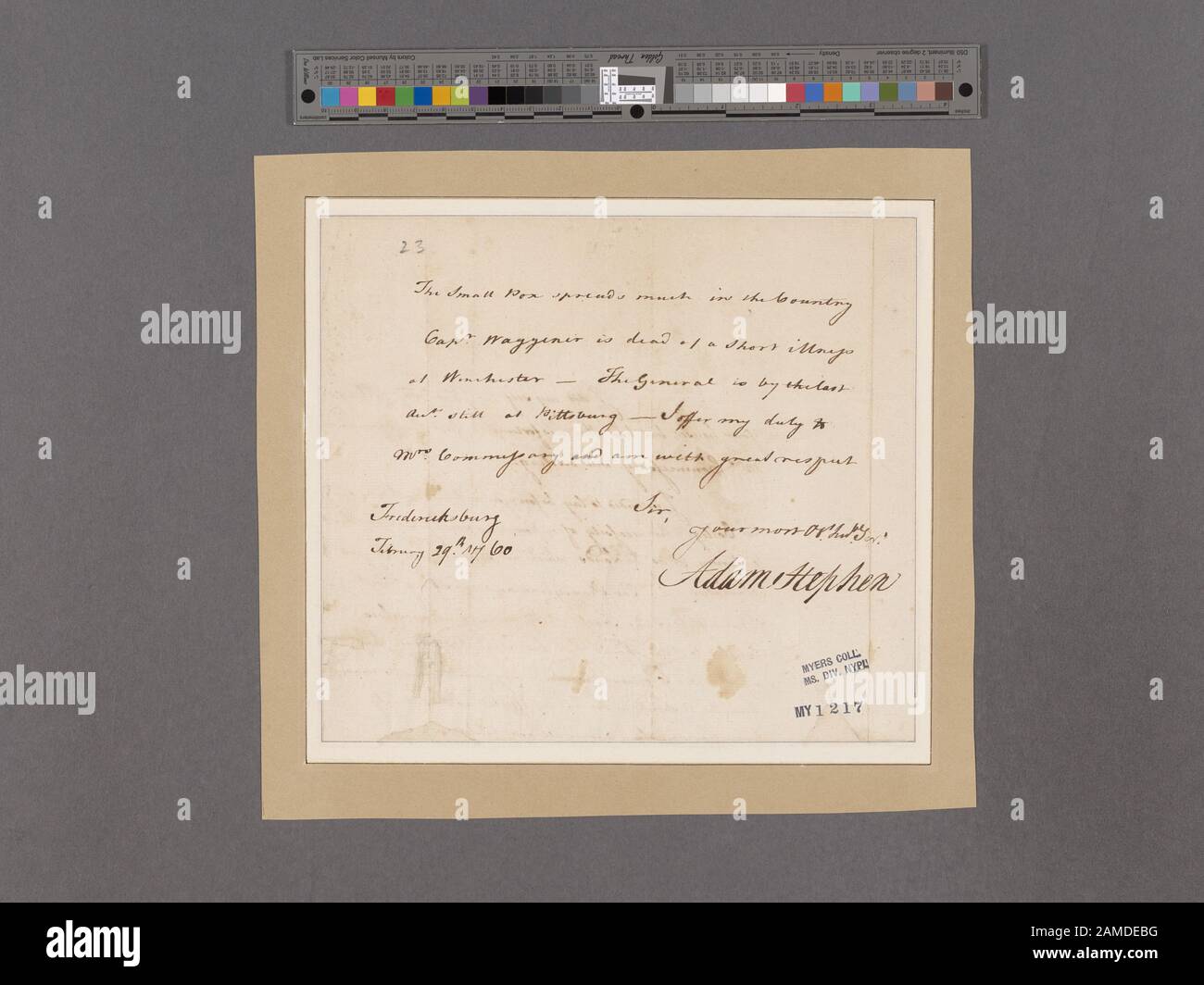 Stephen, Adam Fredericksburg To Mr Commissary Digitization was made ...