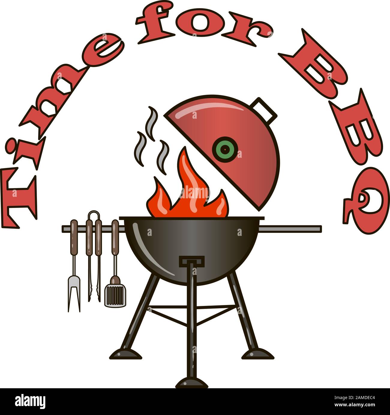 Different special tools for barbecue party. Bbq grill and tools vector ...