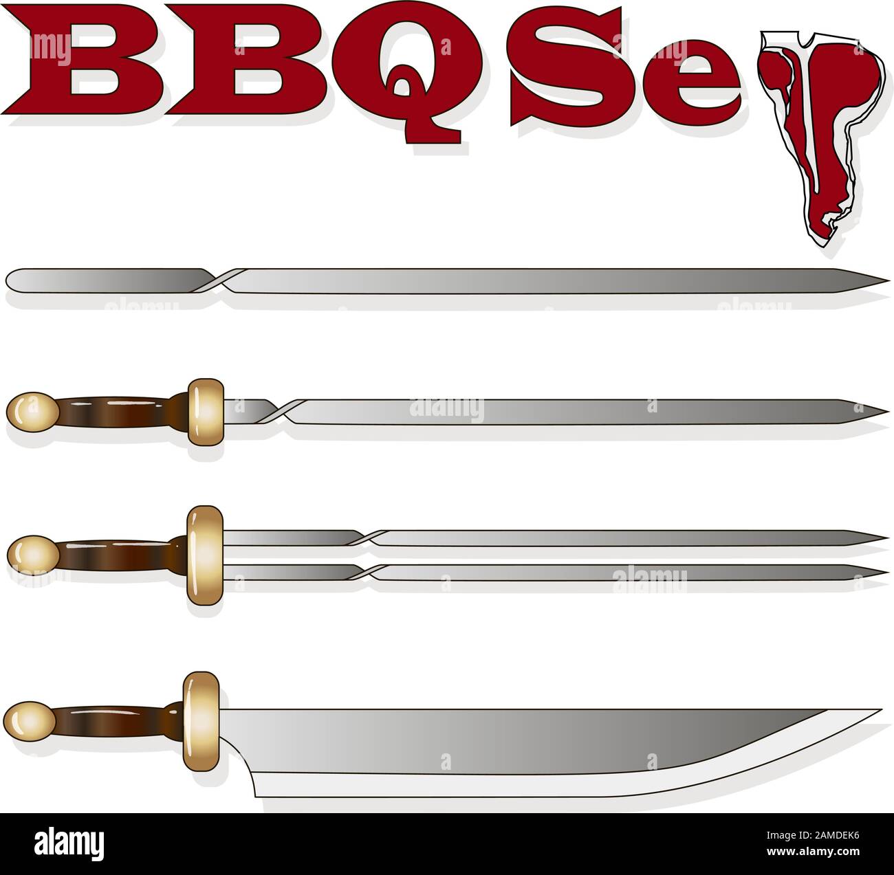 Different special tools for barbecue party. Bbq grill and tools vector ...