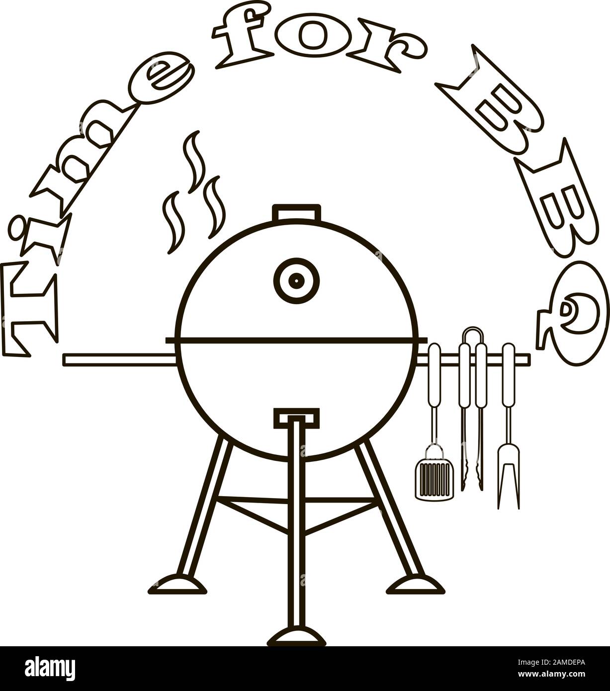 Different special tools for barbecue party. Bbq grill and tools vector ...