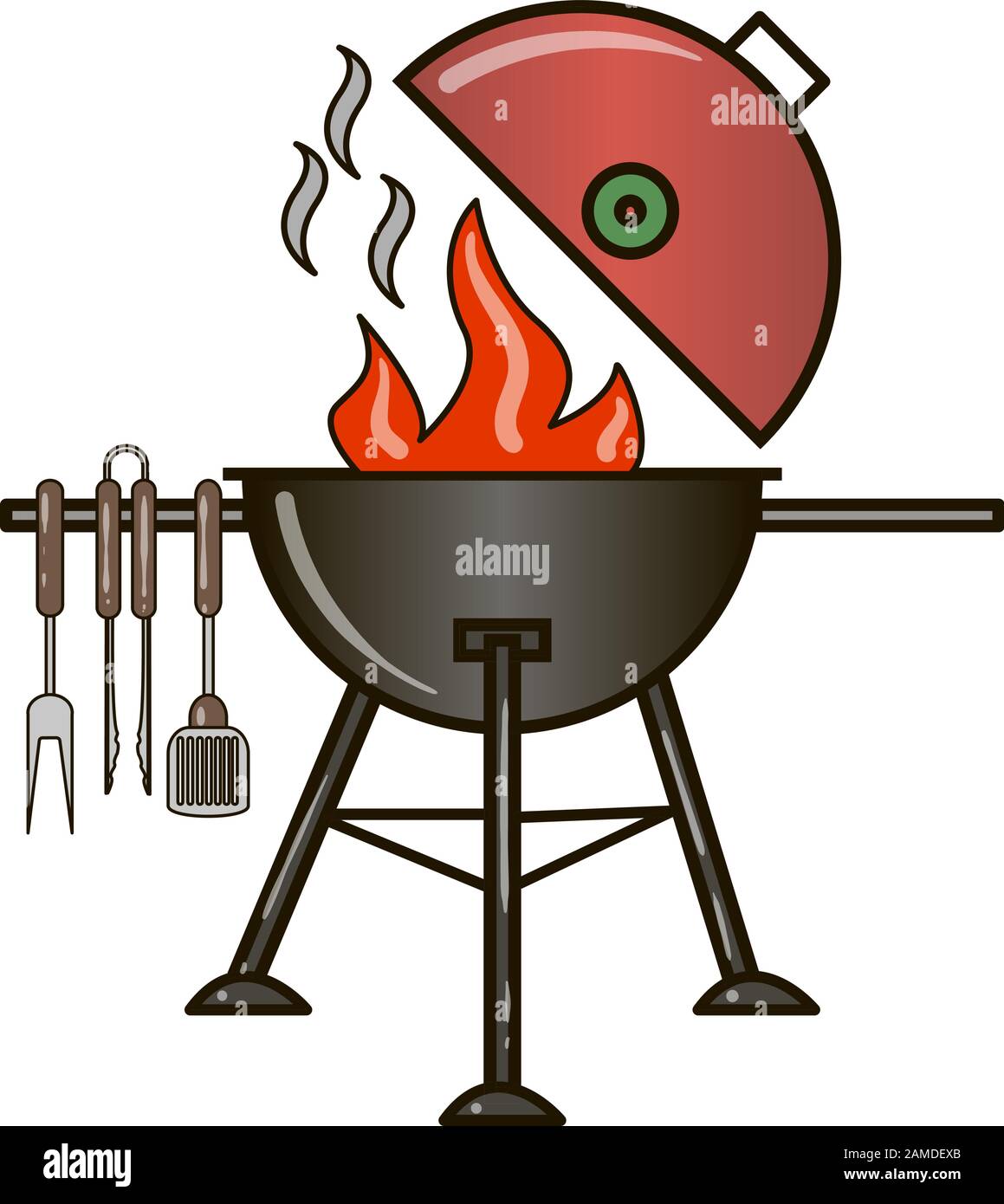 Different special tools for barbecue party. Bbq grill and tools vector ...