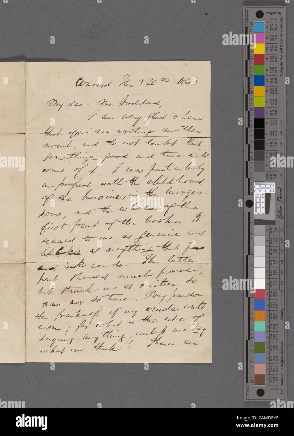 Stoddard, Mrs, ALS to Jan 26, 1863 Digitization was made possible by a ...