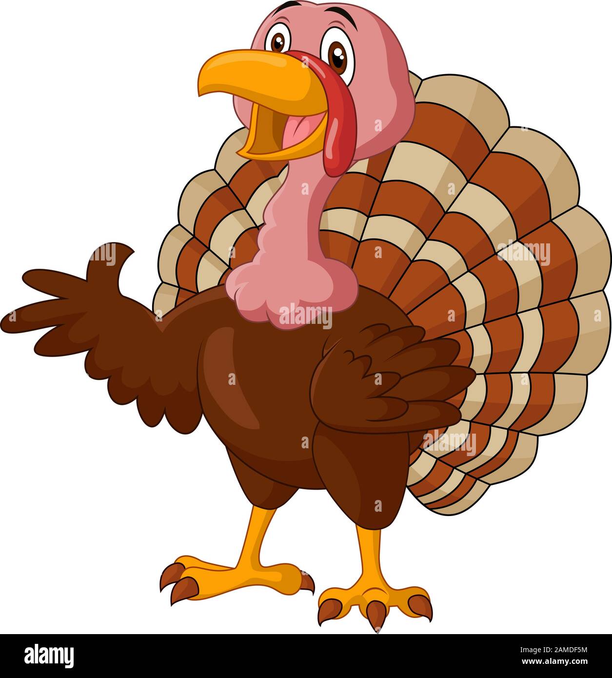 Cartoon turkey presenting on white background Stock Vector Image & Art ...