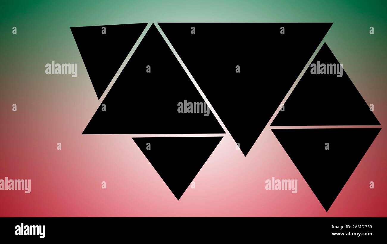 Abstract black triangles on colorful background Stock Photo - Alamy