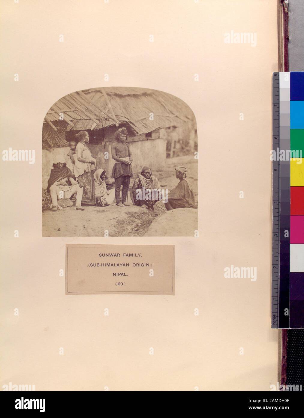 Sunwar family, (sub-Himalayan origin), Nipal Letterpress label measures ...