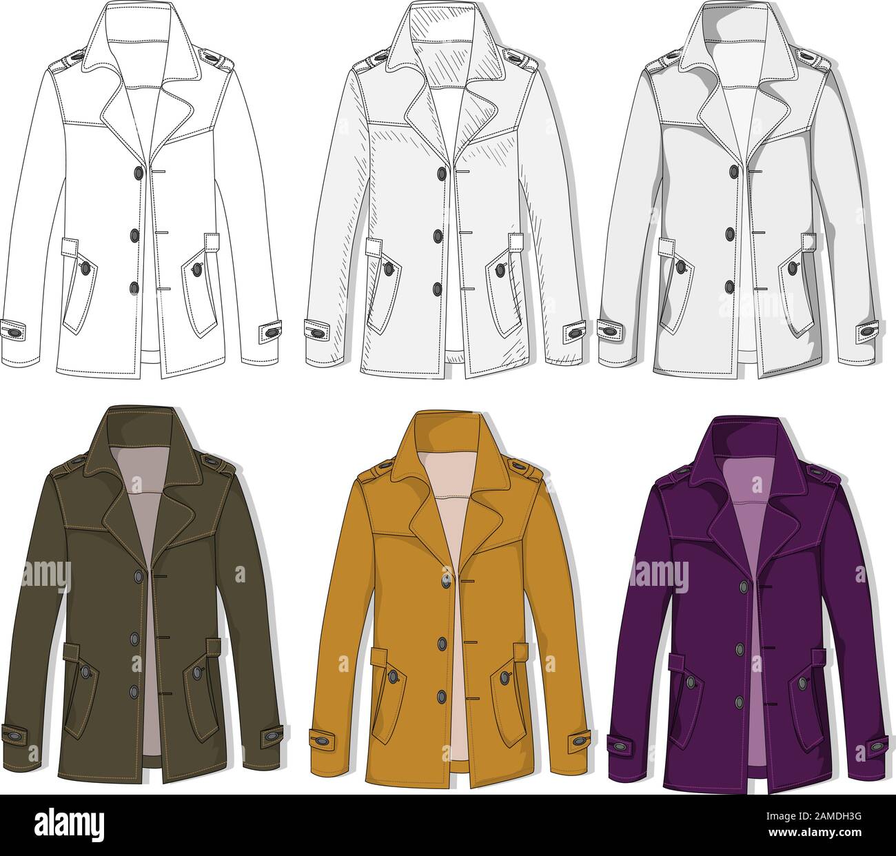 Collection of man business jackets. Different color combinations ...