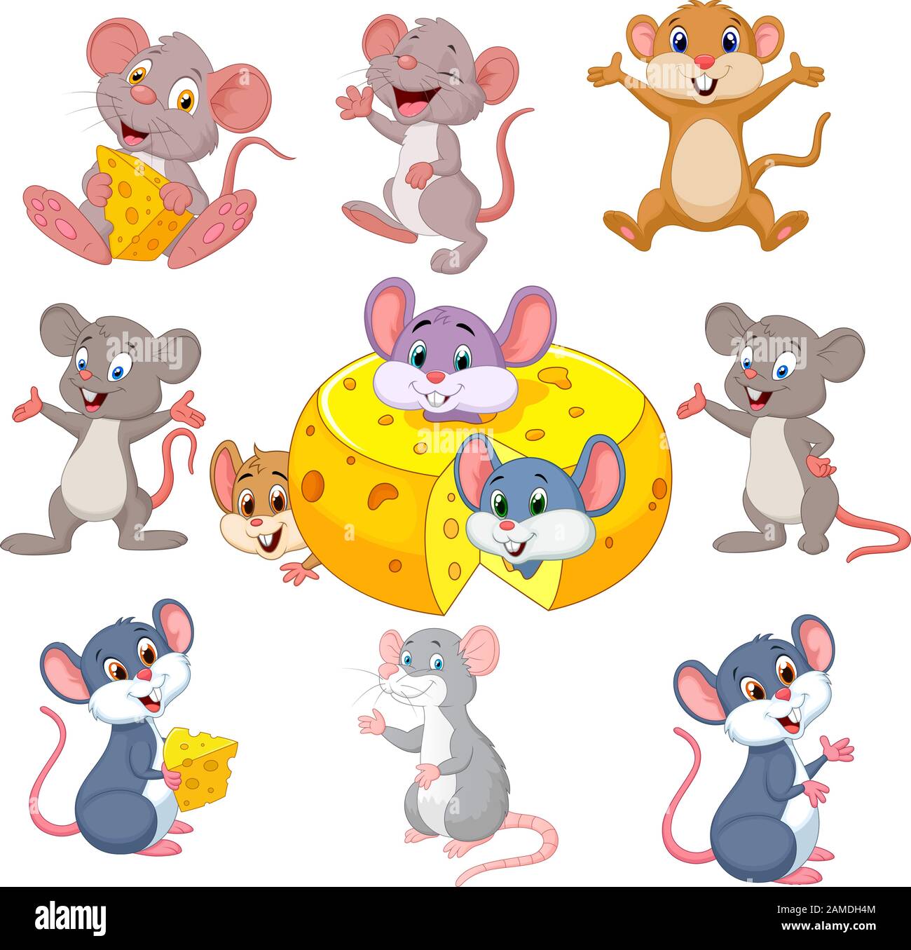 Cartoon funny mouse collection set Stock Vector Image & Art - Alamy