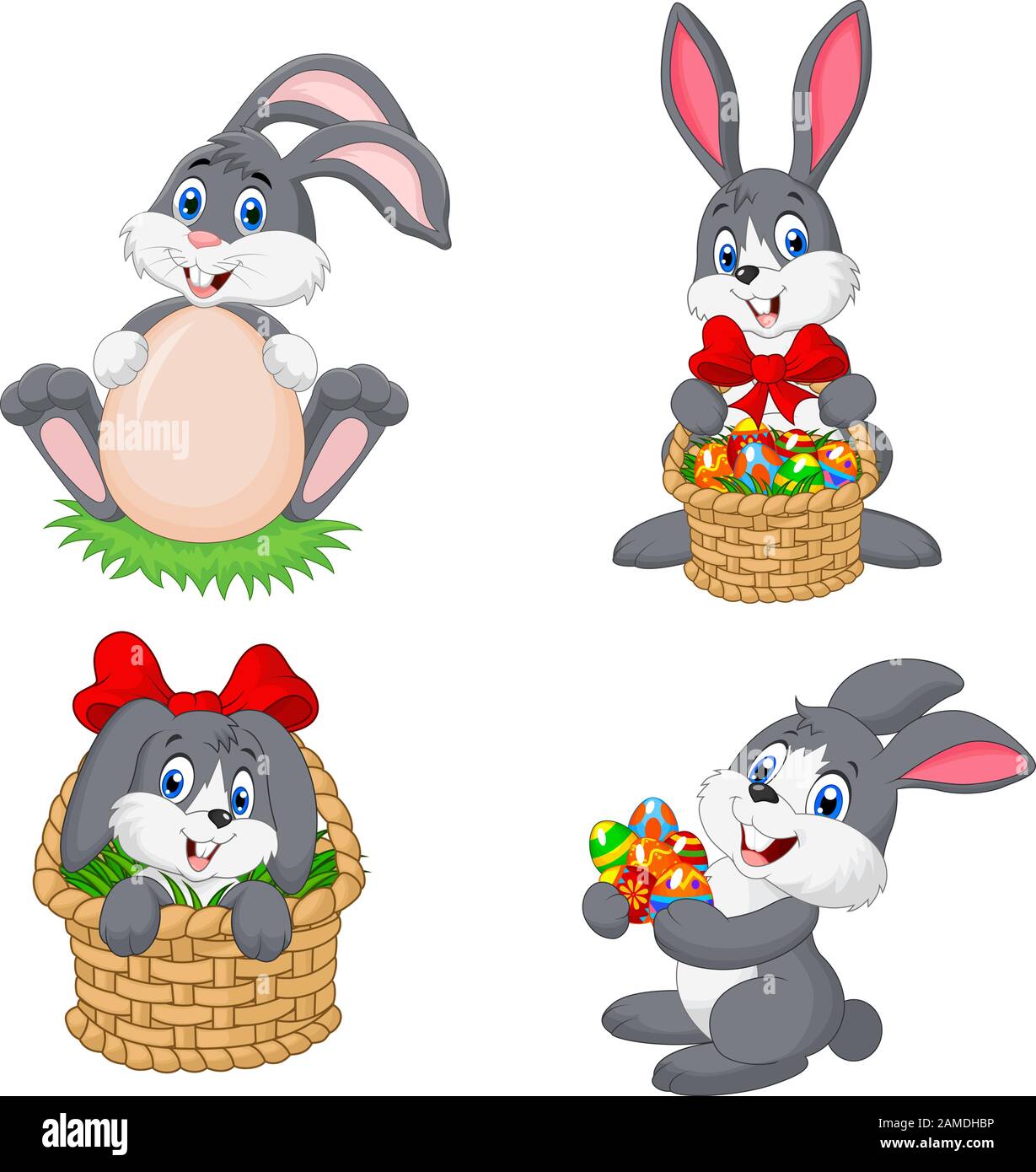 Cartoon rabbit easter collection set Stock Vector Image & Art - Alamy