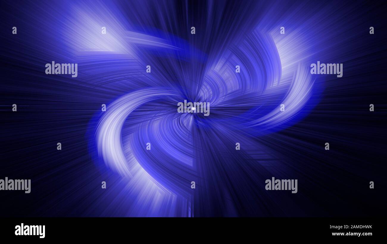 Blue fractal concept. Abstract blue space explode Stock Photo - Alamy
