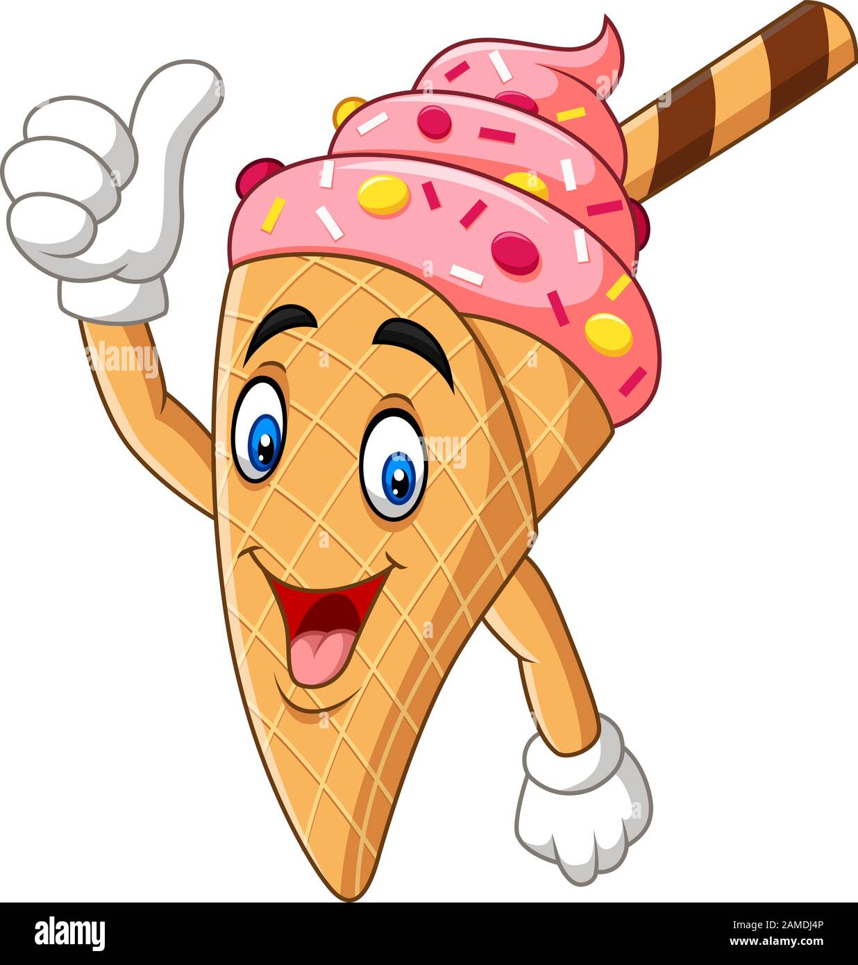 Cartoon ice cream cone giving thumbs up Stock Vector Image & Art - Alamy