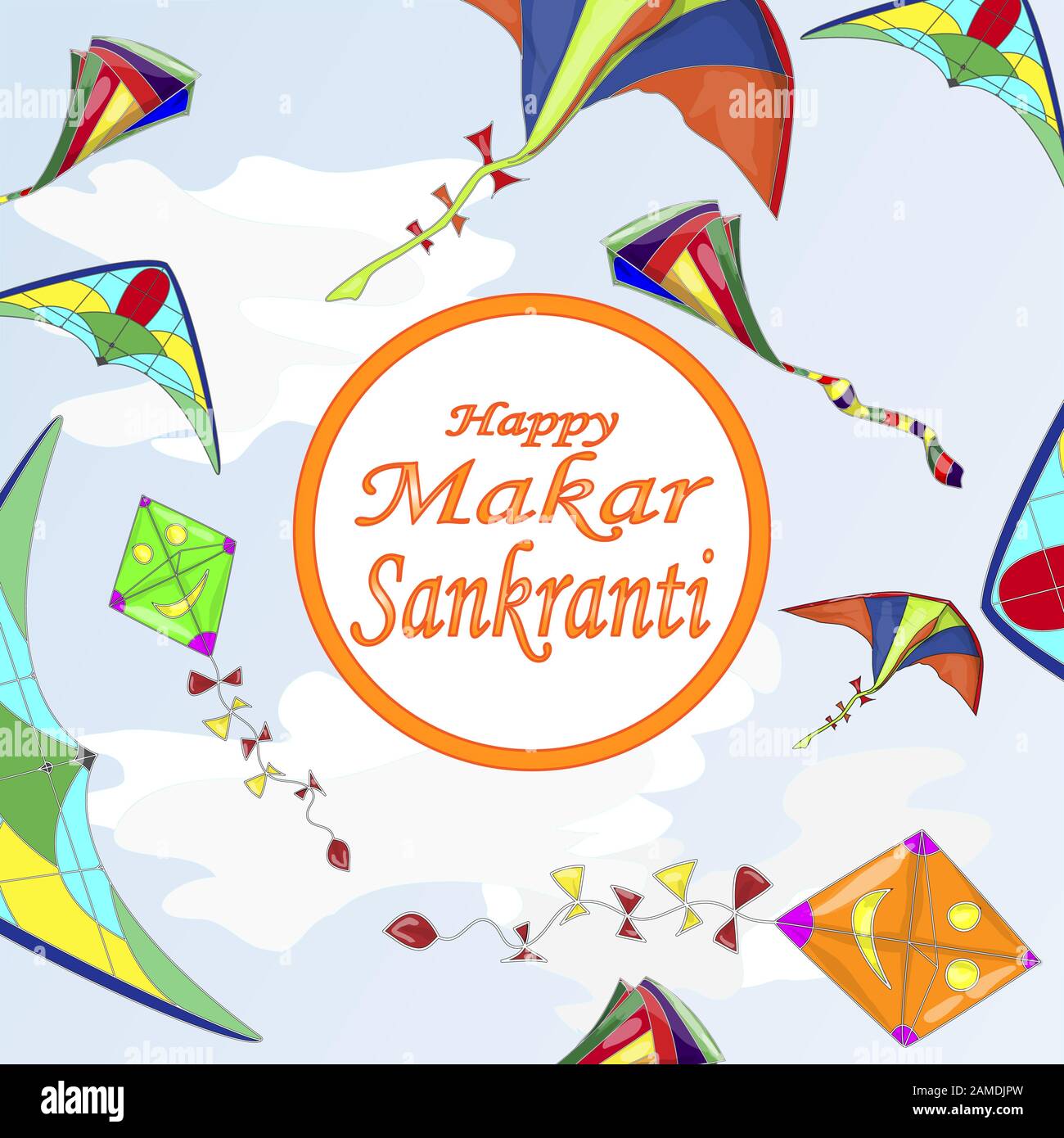 Vector illustration of Happy Makar Sankrant festival of India Stock ...