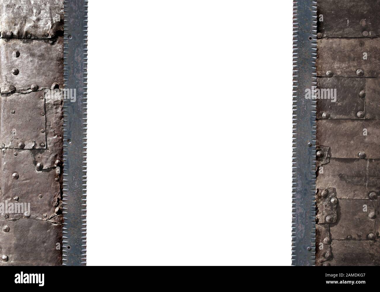 Grunge background in steampunk style. Texture of old metal with rivets ...