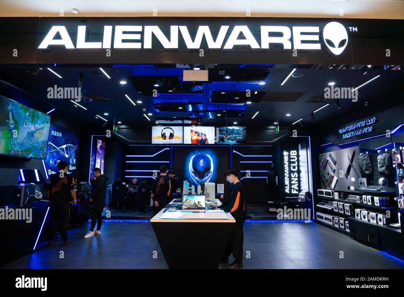 Shanghai, China. 12th Jan, 2020. Alienware store and logo seen in ...