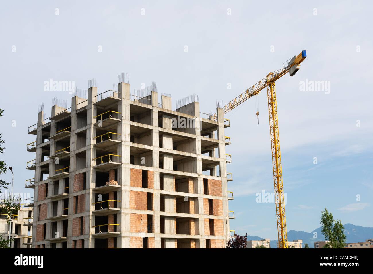 New residential area in Brasov, Romania - Flat blocks in construction ...