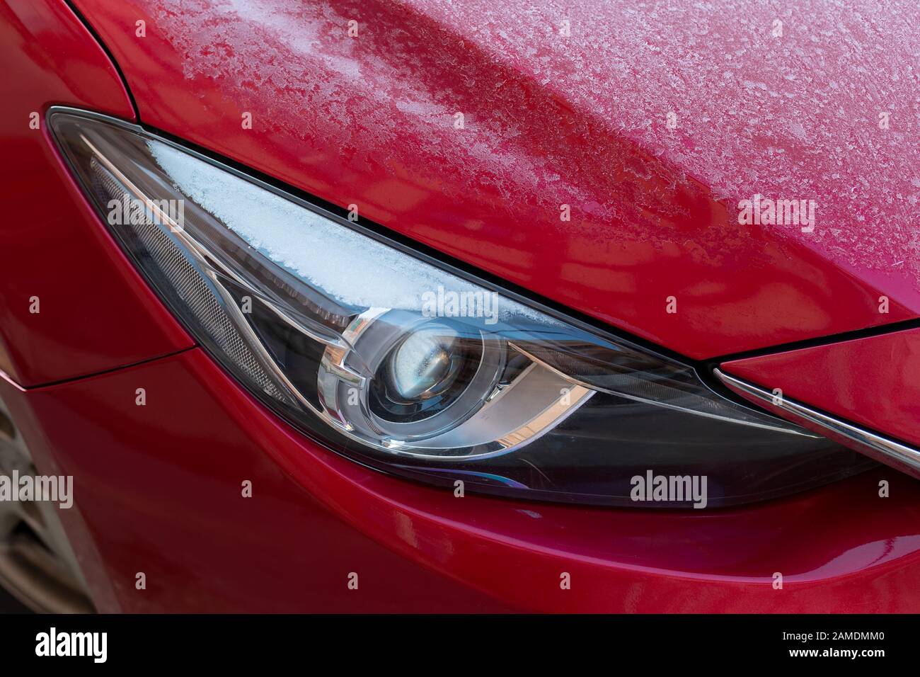 Close up picture of LED headlights modern car Stock Photo - Alamy