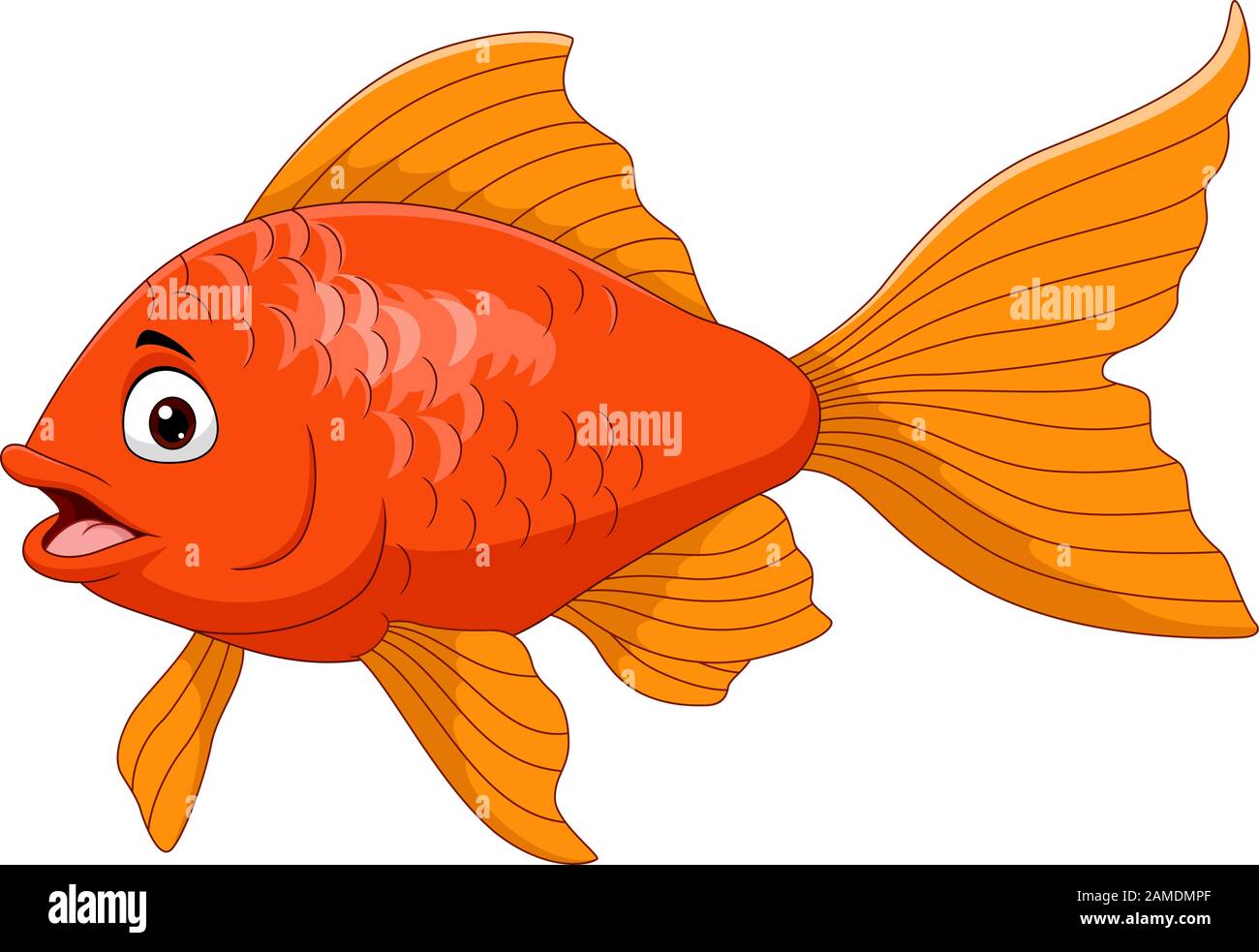 Cartoon golden fish isolated on white background Stock Vector Image ...