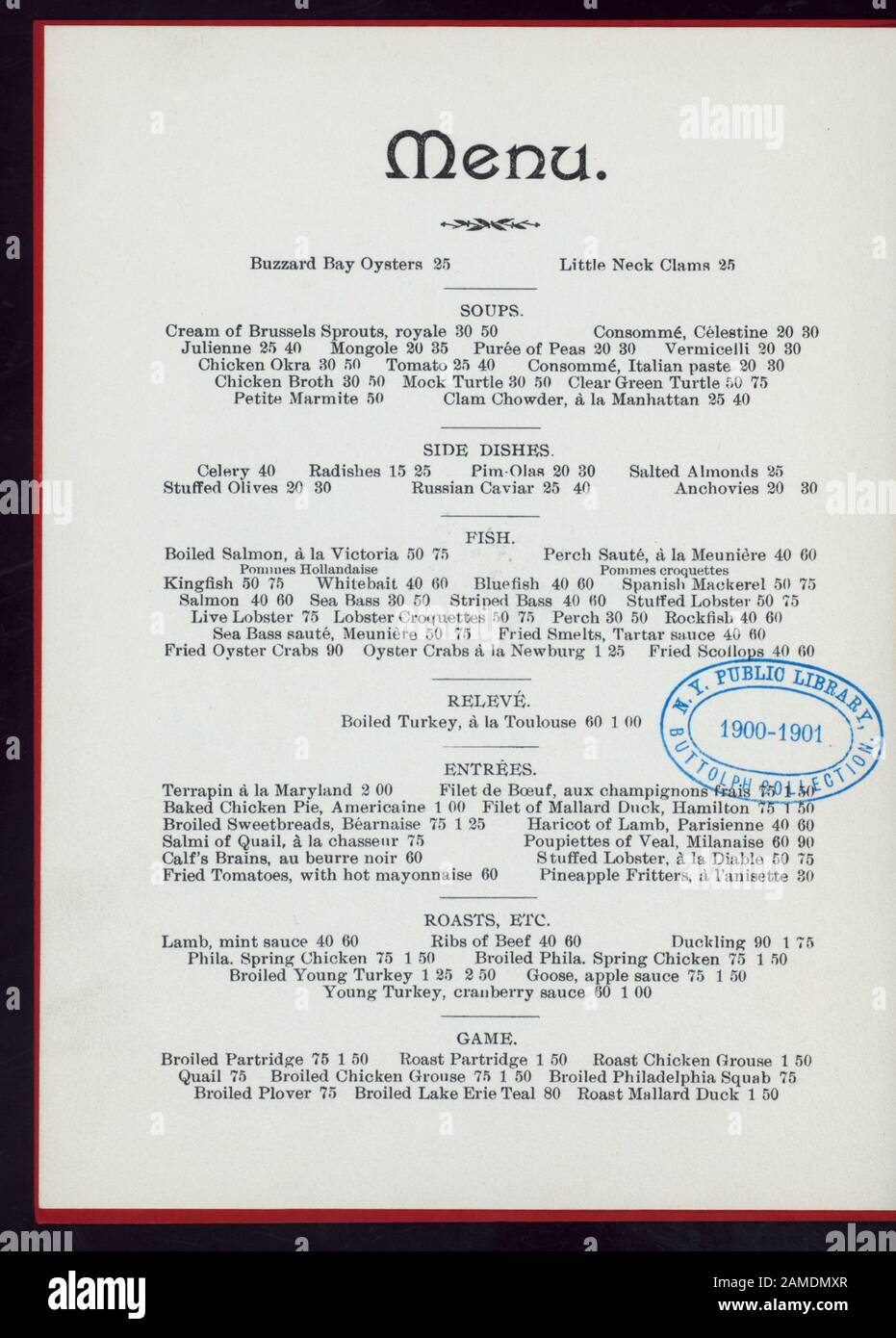 THANKSGIVING DINNER (held by) MAJESTIC HOTEL (at) NEW YORK, NY (HOTEL ...