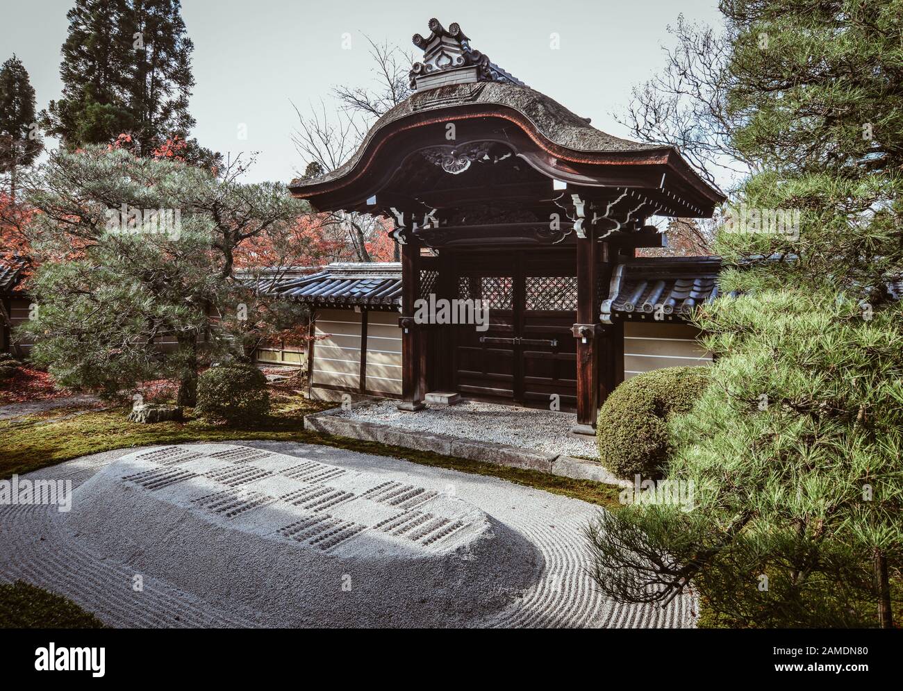 Ancient temple with traditional garden in Kyoto, Japan Stock Photo - Alamy