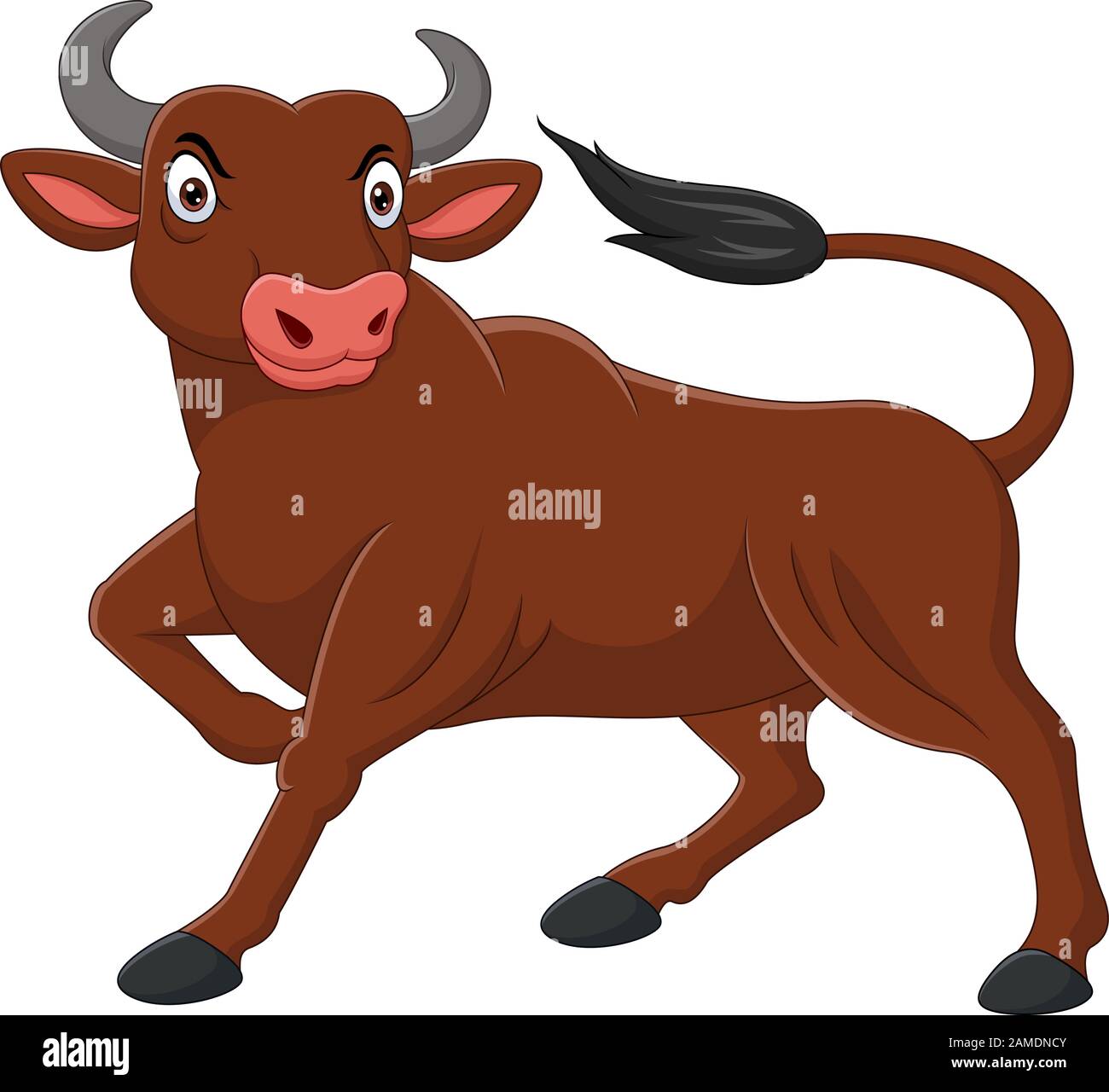 Cartoon angry bull isolated on white background Stock Vector Image ...