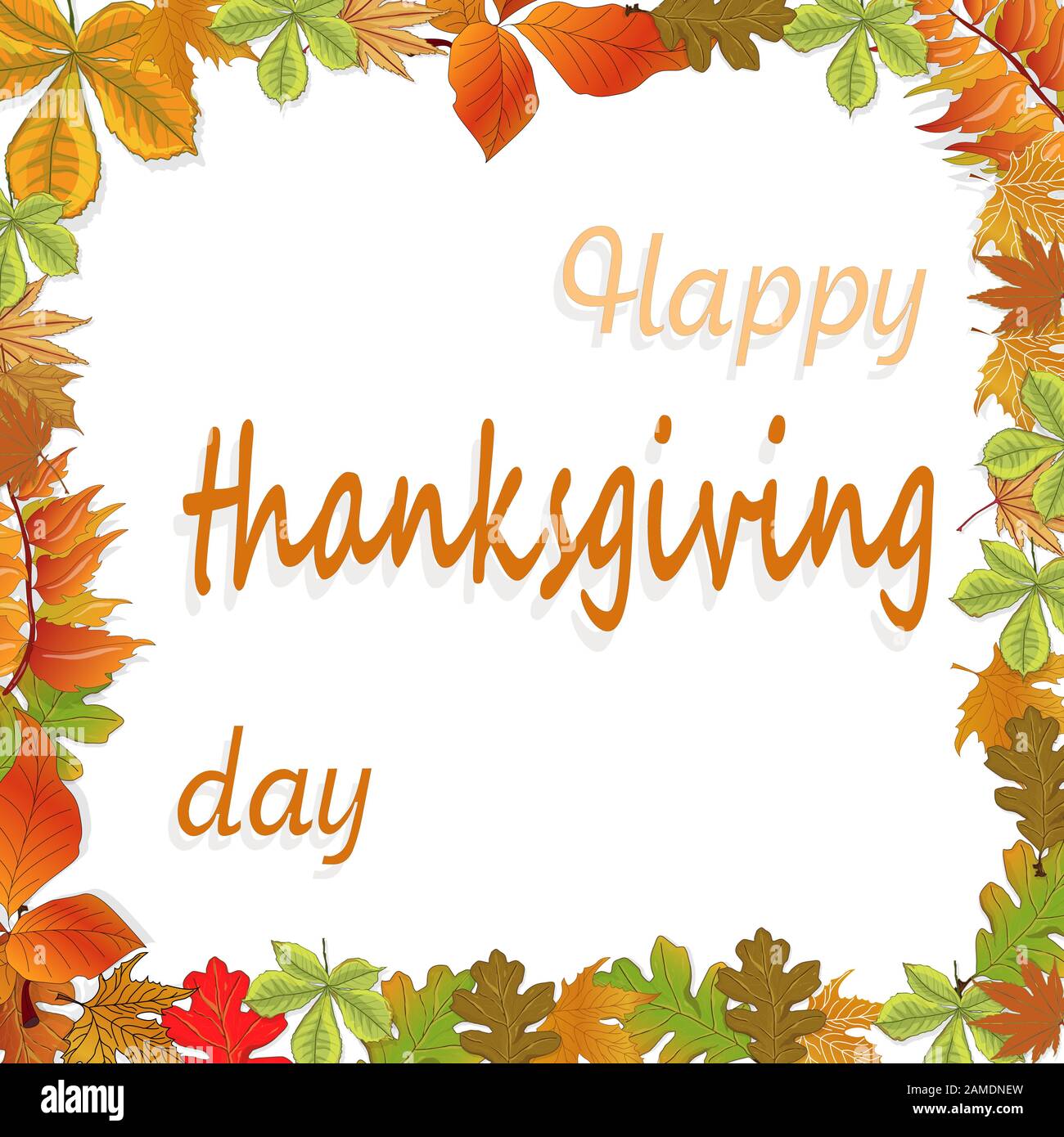 Happy Thanksgiving script with pumpkins and leaves vector illustration ...