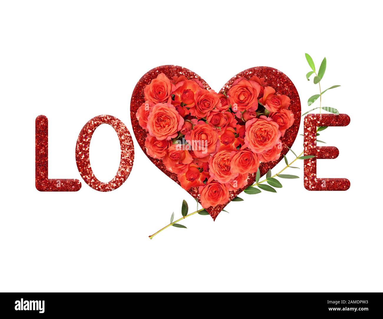 Glitter Hearts And Roses