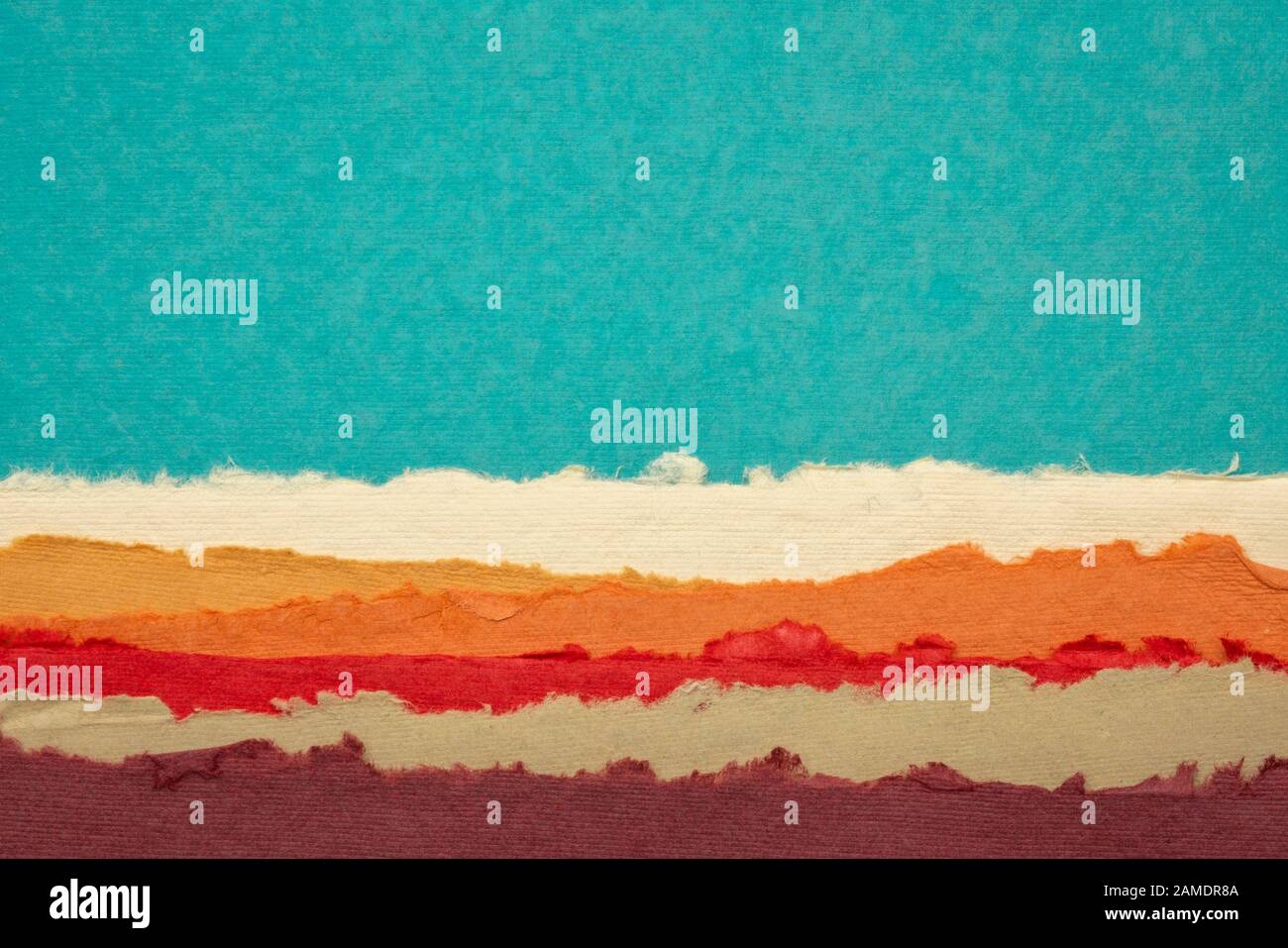 abstract landscape with blue sky - a collection of colorful handmade ...