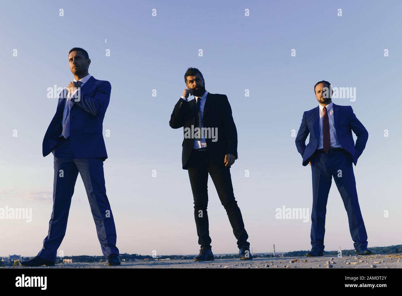 Business success and leadership concept. Businessmen with confident ...
