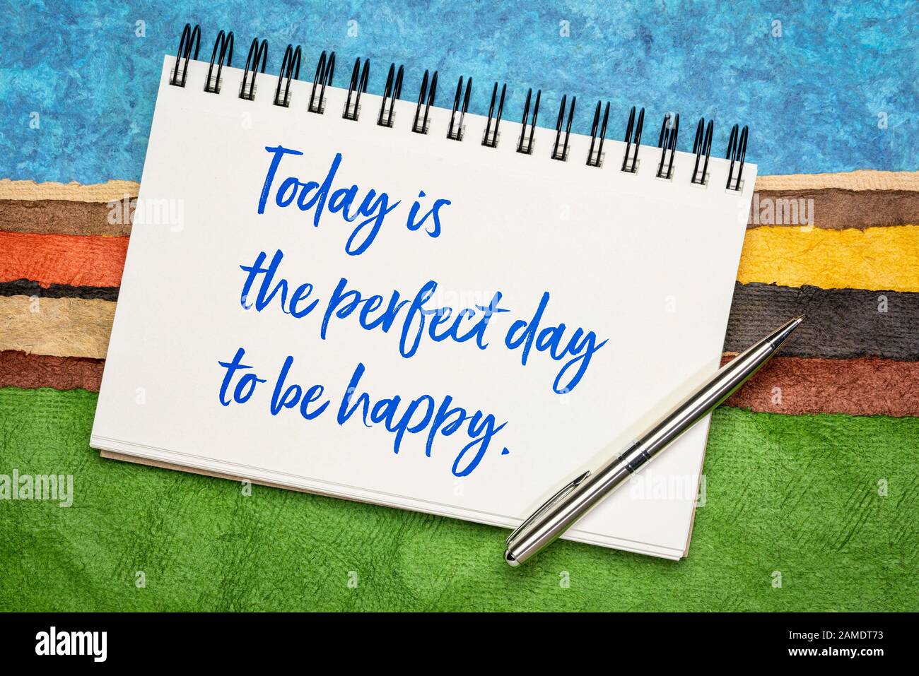 Today is the perfect day to be happy inspirational quote - handwriting ...