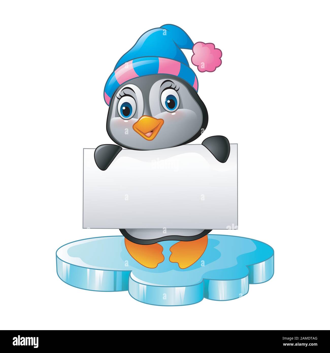 Penguin holding sign Cut Out Stock Images & Pictures - Alamy